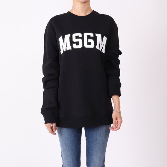 MSGM | Tops | Nwt Msmg Logo Print Womens Sweatshirt Black | Poshmark